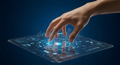 Interface Manipulation With Futuristic Digital Touchscreen And Data Analysis Stock Illustration
