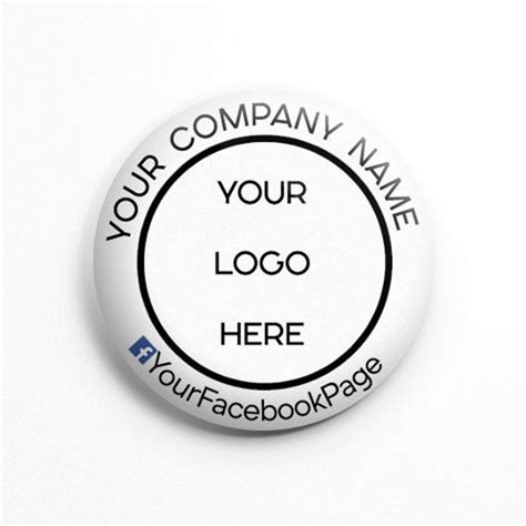Custom Pinback Button With Logo And Text 1 25 Or 2 25 Pinback Buttons Personalized Business