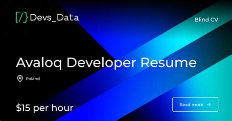 Avaloq Developer Resume Sample Devsdata
