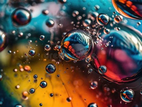 A Bunch Of Bubbles Floating On Top Of Each Other Generative Ai Image Stock Illustration