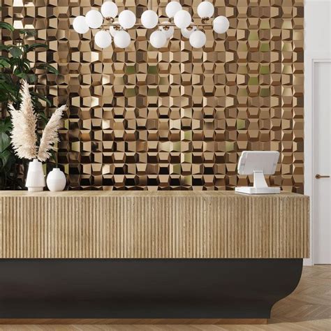 Ionic Decor Code Copper 3d Porcelain Tile Metallic Wall Tiles Copper Tiles Tile Accent Wall