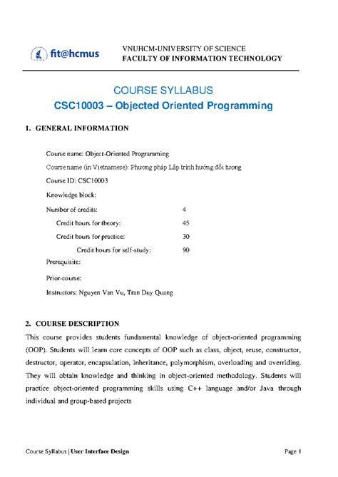 Csc10003 Object Oriented Programming Course Syllabus 2022 Studocu