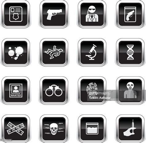 Supergloss Black Icons Fbi Forensics High Res Vector Graphic Getty Images