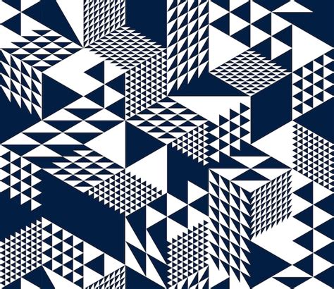 3d 큐브 원활한 패턴 벡터 배경 마름모와 삼각형 차원 블록 건축 및 건설 기하학적 디자인 프리미엄 벡터