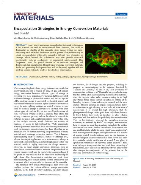 Pdf Encapsulation Strategies In Energy Conversion Materials Dokumen Tips