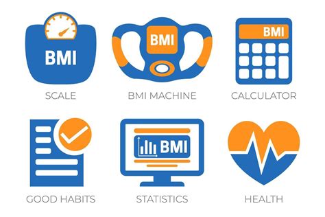 Bmi Weight Body Mass Index Icons 42568535 Vector Art At Vecteezy