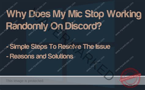 Why Does My Mic Stop Working Randomly On Discord
