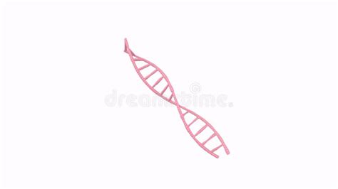 3d rendering of a pink dna double helix model with vivid details stock