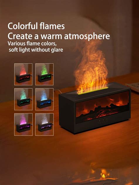 Mini Fireplace Diffusers For Essential Oils 150ml Remote Control Fireplace Humidifier