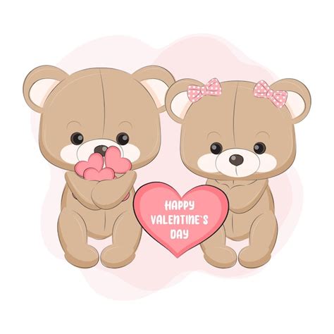 Premium Vector Cute Pair Of Bears