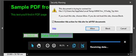 Borb How To Add A Button To A Pdf That Sends All The Data To A Rest Api Stack Overflow