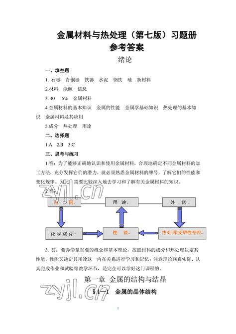 2022年金属材料与热处理习题册第七版答案——青夏教育精英家教网——