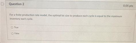 Solved For A Finite Production Rate Model The Optimal Lot