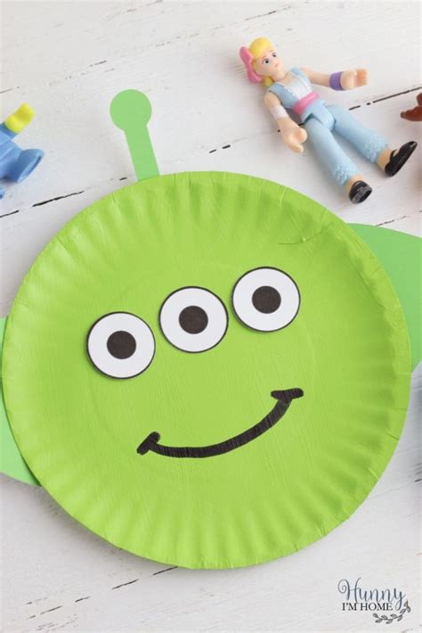 Paper Plate Diy Toy Story Aliens With Printable Template For Your Cricut