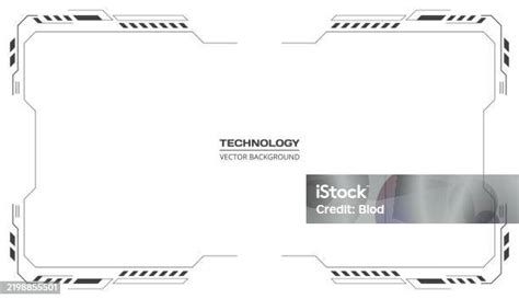 검은 Hud 프레임 사용자 인터페이스 벡터 요소는 흰색 배경에 디자인됩니다 현대 미래 지향적 인 제어판 기술 디지털 화면 창 0명에 대한 스톡 벡터 아트 및 기타 이미지