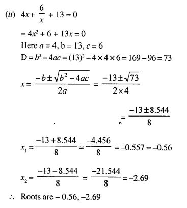Selina Concise Mathematics Class ICSE Solutions Chapter Quadratic Equations Ex C