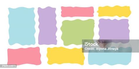 Set Rectangle And Square Paper Quote Frames Quote Text Box Empty Form With Wavy Edge Dilog Or