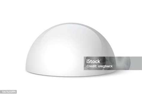 흰색 돔 벡터 플라스틱 또는 흰색 배경에 격리 된 돌 반구 반구체에 대한 스톡 벡터 아트 및 기타 이미지 반구체 돔 건축적 특징 3차원 형태 Istock