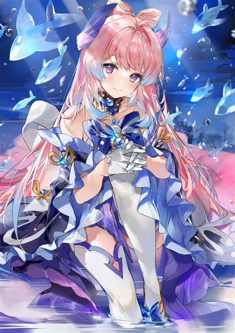 Hinahino Genshin Impact Sangonomiya Kokomi Thighhighs Wet Yande Re