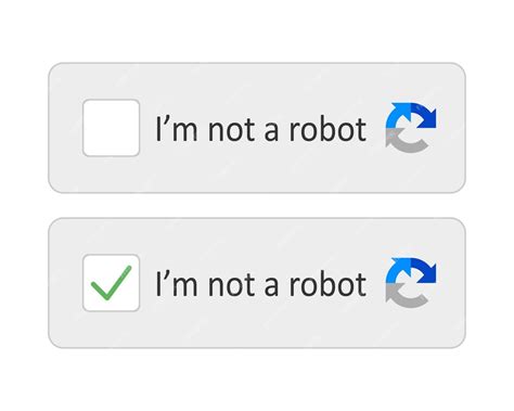 Premium Vector Im Not A Robot Captcha Check Box Green Tick Identity Verification Bot