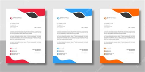 창의적이고 현대적인 전문 비즈니스 레터헤드 템플릿 프리미엄 벡터