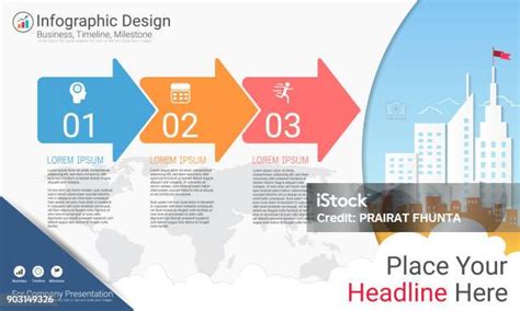 비즈니스 인포 그래픽 템플릿 중요 시점 시간 표시 막대 또는 프로세스 순서도 3 옵션 회사 가치를 정의 하는 전략적 계획도로 지도 사실과 통계를 만들기 위해 프로젝트