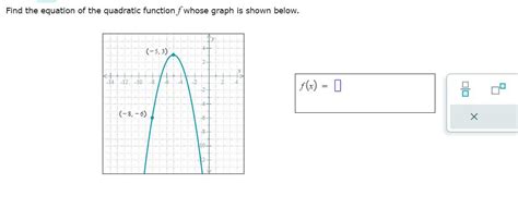 Solved Find The Equation Of The Quadratic Function F Whose