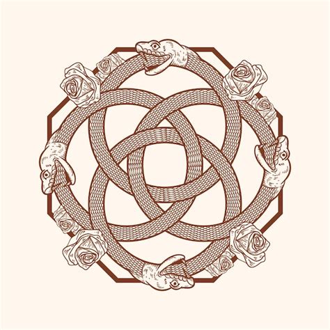 Free Vector Hand Drawn Ouroboros Symbol