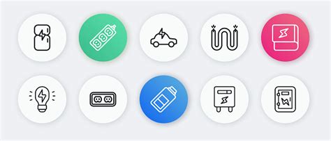 세트 라인 배터리 충전 전기에 관한 책 크리 에이 티브 램프 조명 아이디어 전기 계량기 케이블 자동차 전기 패널 및 콘센트