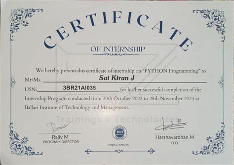 sai kiran javalkar on linkedin i have successfully completed a course on python programming
