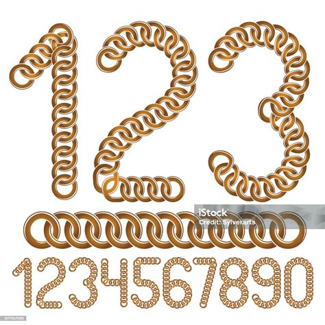 유행 숫자 컬렉션 벡터 세는 법입니다 철 체인 연결 된 연결 했다 0에 대한 스톡 벡터 아트 및 기타 이미지 0 1 3 Istock