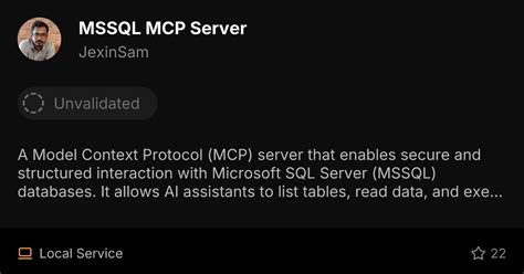 Mssql Mcp Server Mcp Servers · Lobehub