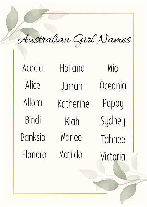 Australian Girl Names Artofit