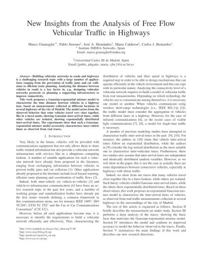New Insights From The Analysis Of Free Flow Vehicular Traffic In Highways
