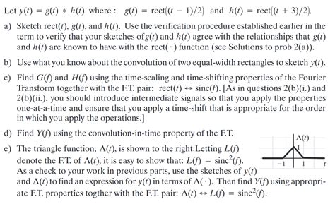 solved let y t g t h t where g t rect t 1 2
