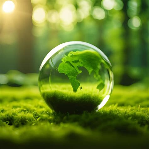 Premium Photo A Globe Of The World On The Grass