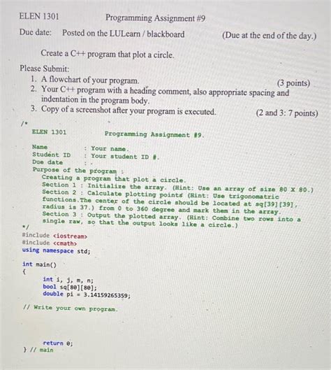 Solved Elen 1301 Programming Assignment 9 Due Date Posted