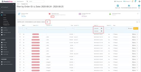 Bo Shopping Carts Page An Exception Ids Displayed Statistics · Issue 20727 · Prestashop