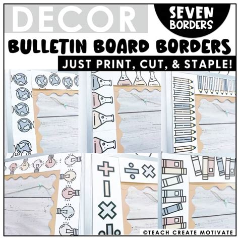 Neutral Bulletin Board Borders Classroom Decor Themed Subject Bulletin