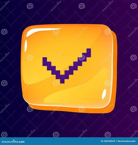 Tick Glossy Ui Button With Pixelated Color Icon Stock Vector Illustration Of Phone Choose