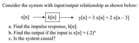Solved Consider The System With Inputoutput Relationship As