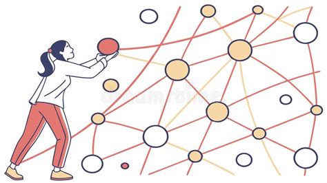 Abstract Figure Interacting With Connected Spheres Vector Design Generative Ai Stock Vector