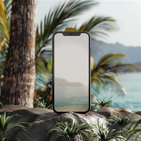 Mockup Smartphone Frameless Blank Screen For Mobile App Premium Ai Generated Image