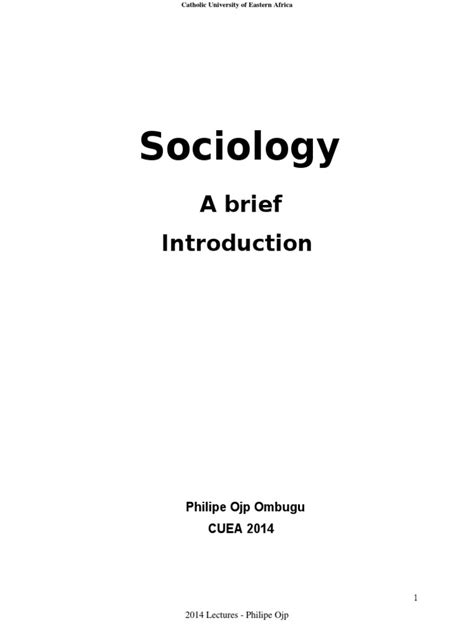 Introduction To Sociology Lecture Notes Pdf Sociology Social Science
