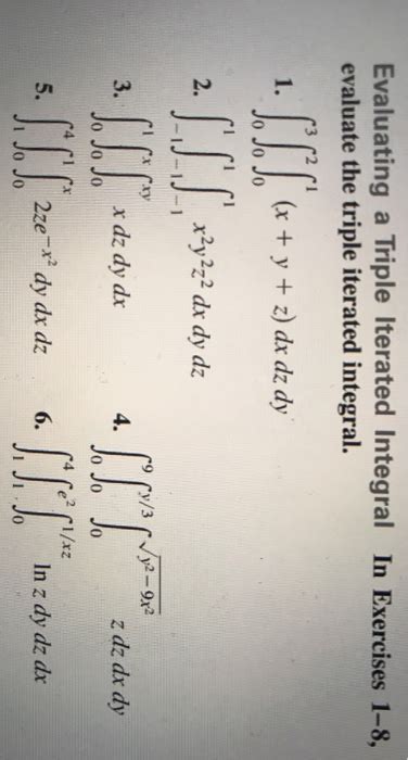solved evaluating a triple iterated integral in exercises