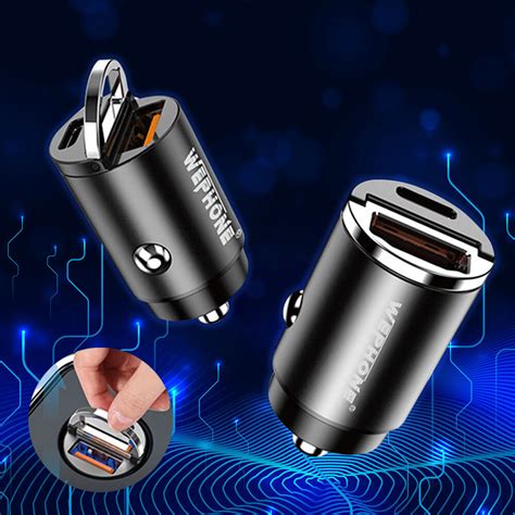 【wephone】極速45w 雙孔車用充電器 Pdqc30 迷你拉環車充 超級快充版 － 松果購物