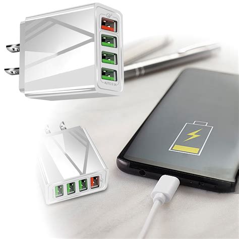 4 Port Usb Travel Power Adapter Global Mobile Phone Charger Us International Block Cube Plug For