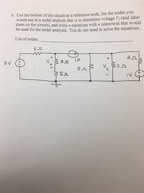 Solved 4 Use The Bottom Of The Circuit As A Reference Node