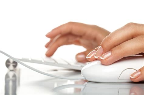 Premium Photo Computer Computer Mouse Computer Keyboard Connection Women Web Page Internet