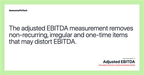 Adjusted EBITDA AwesomeFinTech Blog